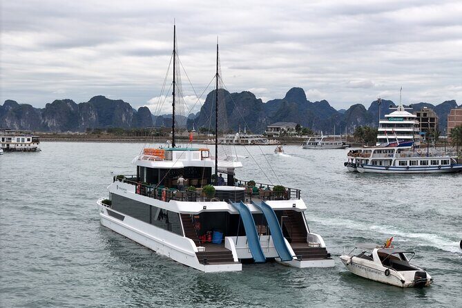 THE HALONG CATAMARAN - Premium Day Cruise on Bay with Water Slide - Key Points