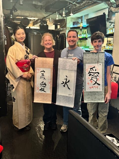 Tokyo: Calligraphy on Kanji Fan & Scroll with Drink - Key Points