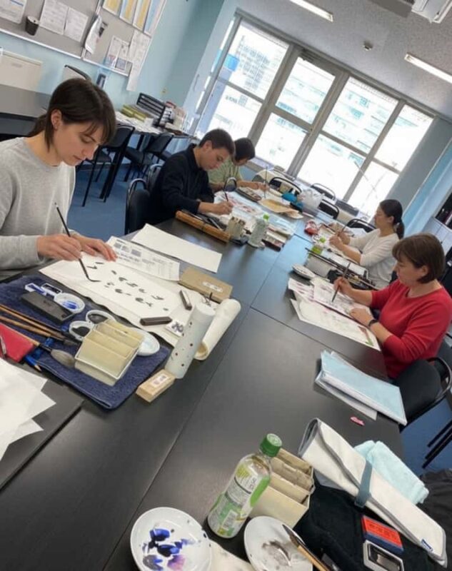 Tokyo: Japanese Ink Painting Workshop in Shibuya - Key Points