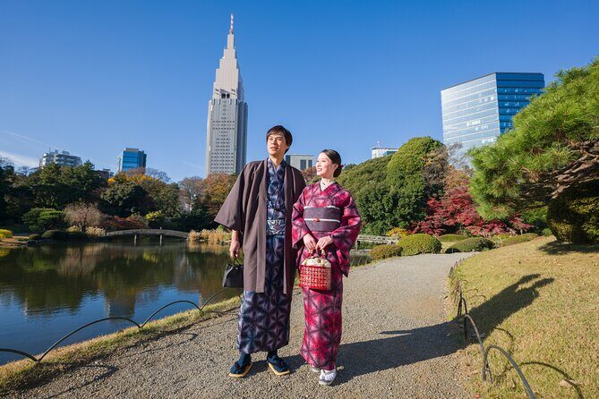 Tokyo Shinjuku Gyoen Premium Silk Kimono Rental with Dressing - Introduction