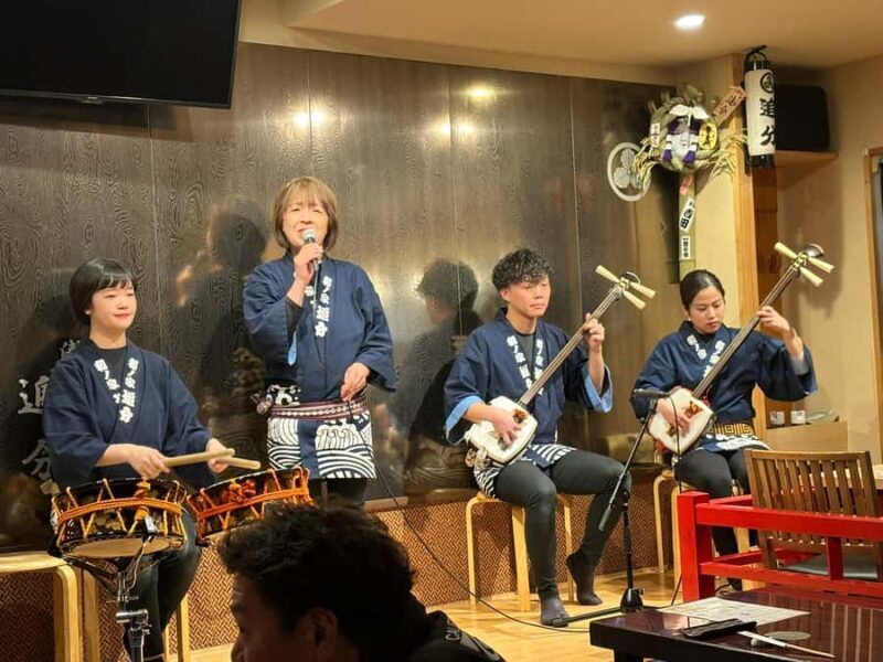 Tsugaru shamisen performance over traditional dinner - Starting Point: Meeting in Asakusa
