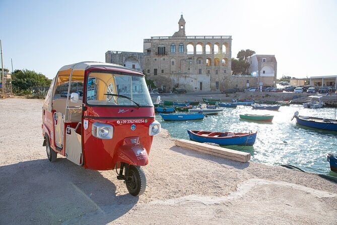 Vintage Ape Calessino Private Tour Polignano a Mare - The Domenico Modugno Statue and Coastal Views
