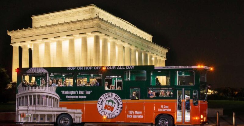 Washington DC: Monuments by Moonlight Nighttime Trolley Tour - Key Points