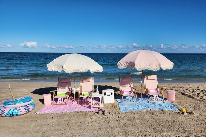 West Palm Beach Day: Umbrella, Chairs, Yeti, JBL Speaker, Towels+ - A Closer Look at the Coastal Cabana Club Experience