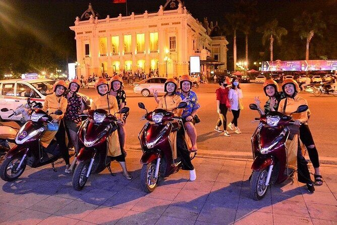 Women Driven Motorbike Food Tour Hanoi By Night - Key Points